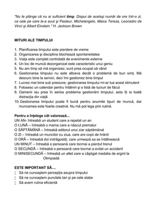 Managementul timpului: componenta fundamentala flexiwork | PDF