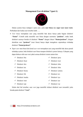 Management user di debian part 1 | PDF