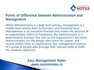 Management vs administration | PPTX