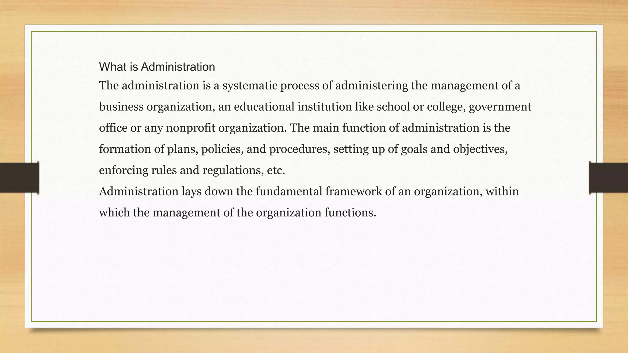 Management vs administration | PPTX