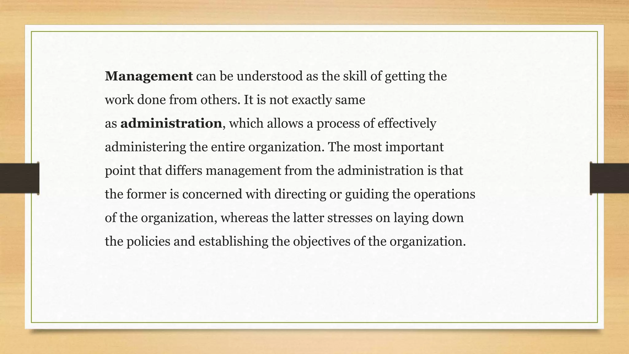 Management vs administration | PPTX