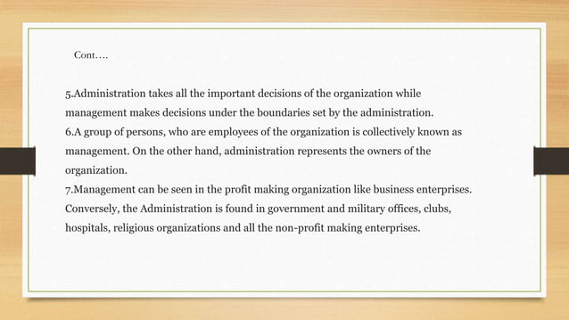 Management vs administration | PPTX | Business Administration | Business