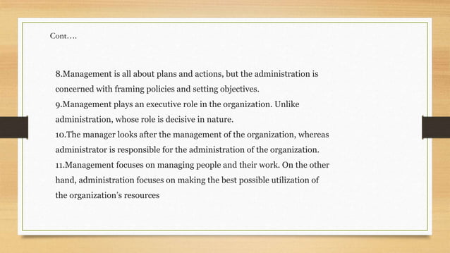 Management vs administration | PPTX | Business Administration | Business