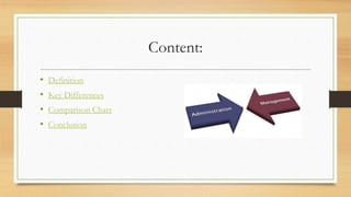 Management vs administration | PPTX