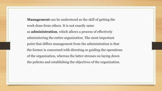 Management vs administration | PPTX
