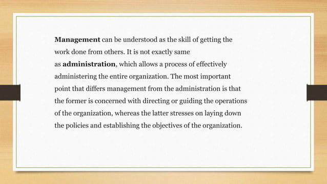 Management vs administration | PPTX | Business Administration | Business