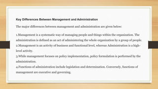 Management vs administration | PPTX