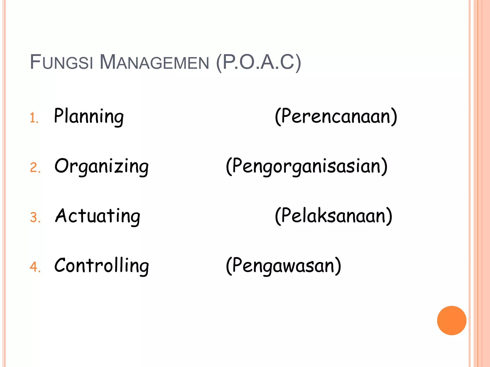 Manajemen umum POAC | PPTX