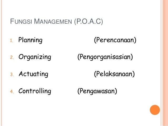 Manajemen umum POAC