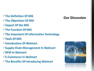 Management Information System (Job and Implemented in Walmart) | PPTX