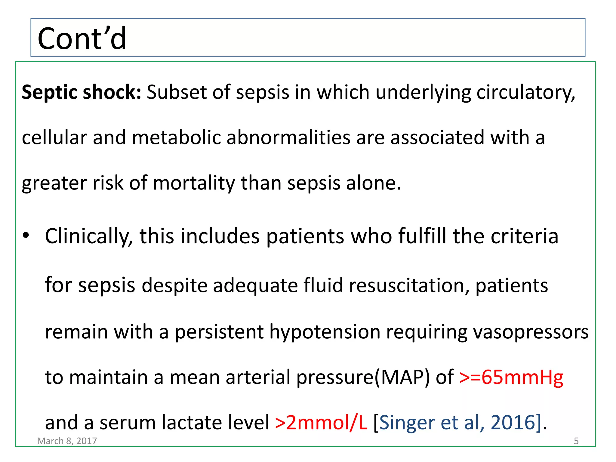 Managemet of sepsis and septic shock | PDF