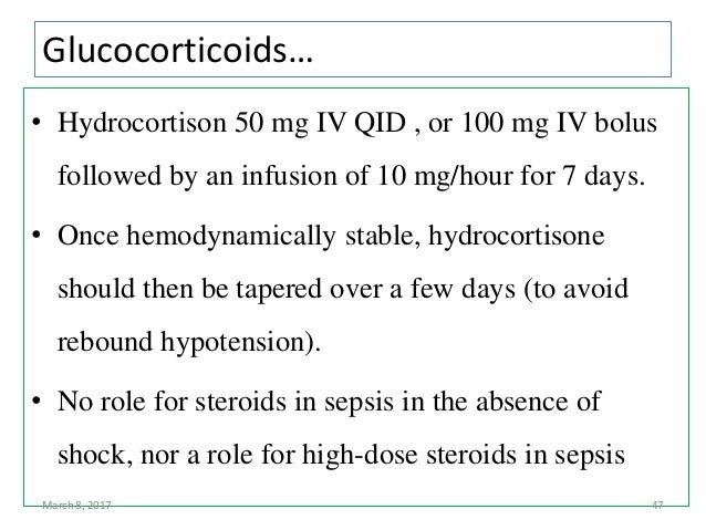 Managemet of sepsis and septic shock