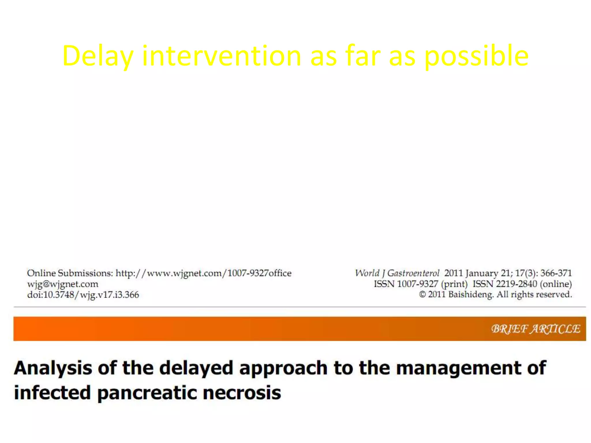 Managemnt of pancreatic necrosis and fluid collection | PPTX