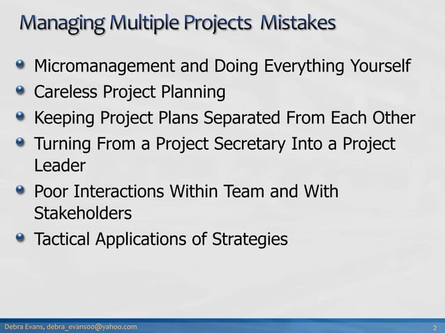 Managing Multiple Projects: 5 Most Common Mistakes and Strategies to ...