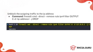 Manage Network Security (Firewall) in RHEL - RHCSA (RH134).pdf