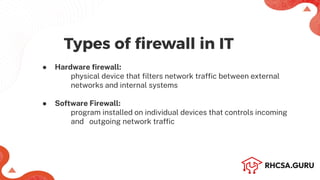 Manage Network Security (Firewall) in RHEL - RHCSA (RH134).pdf | Operating Systems | Computer ...