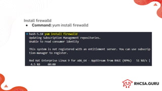 Manage Network Security (Firewall) in RHEL - RHCSA (RH134).pdf | Operating Systems | Computer ...