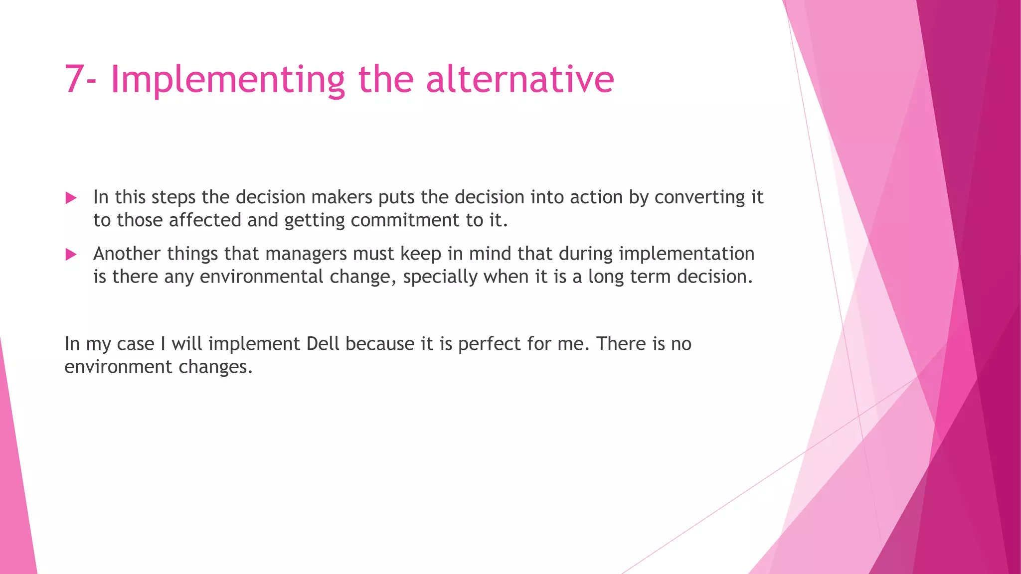 Management Chapter no 7 Managers As Decision Makers. | PPTX