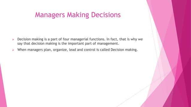 Management Chapter no 7 Managers As Decision Makers. | PPTX | Business ...