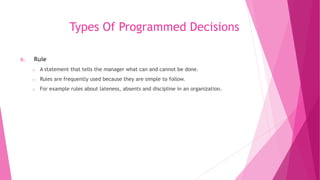 Management Chapter no 7 Managers As Decision Makers. | PPTX