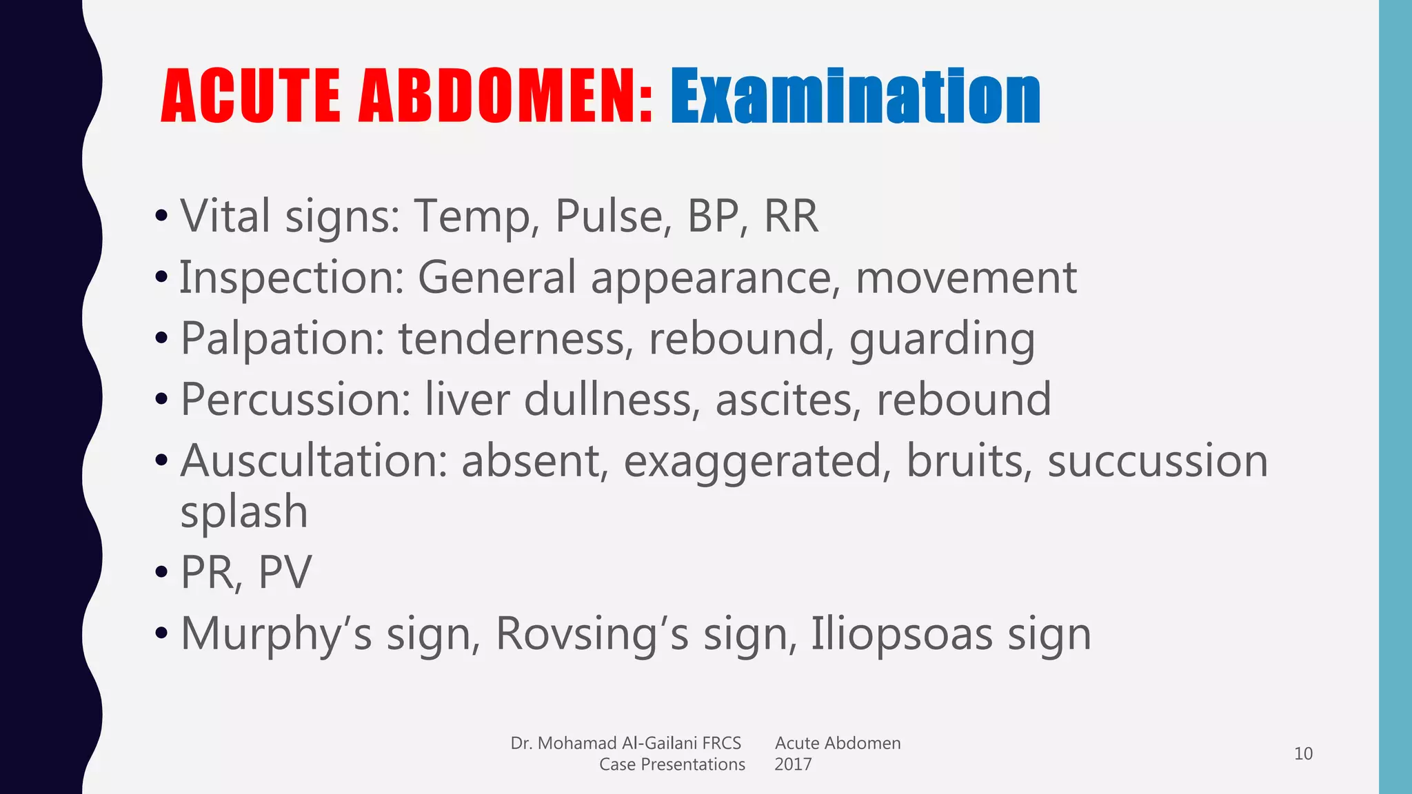 ACUTE ABDOMEN CASE PRESENTATIONS.2017