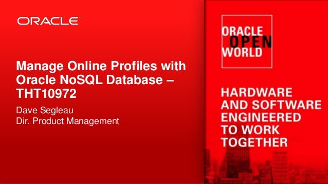 Manage online profiles with oracle no sql database tht10972 - v1.1