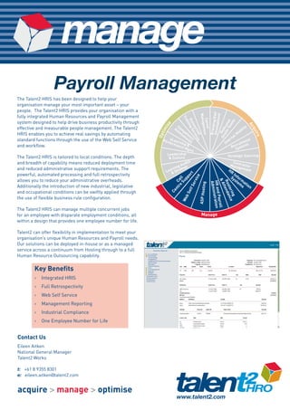 Talent2 - Payroll Management | PDF
