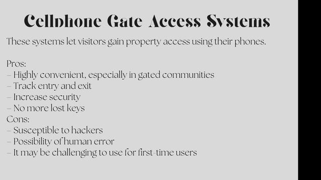 Manage Property Access with Gate Access Control System | PPTX