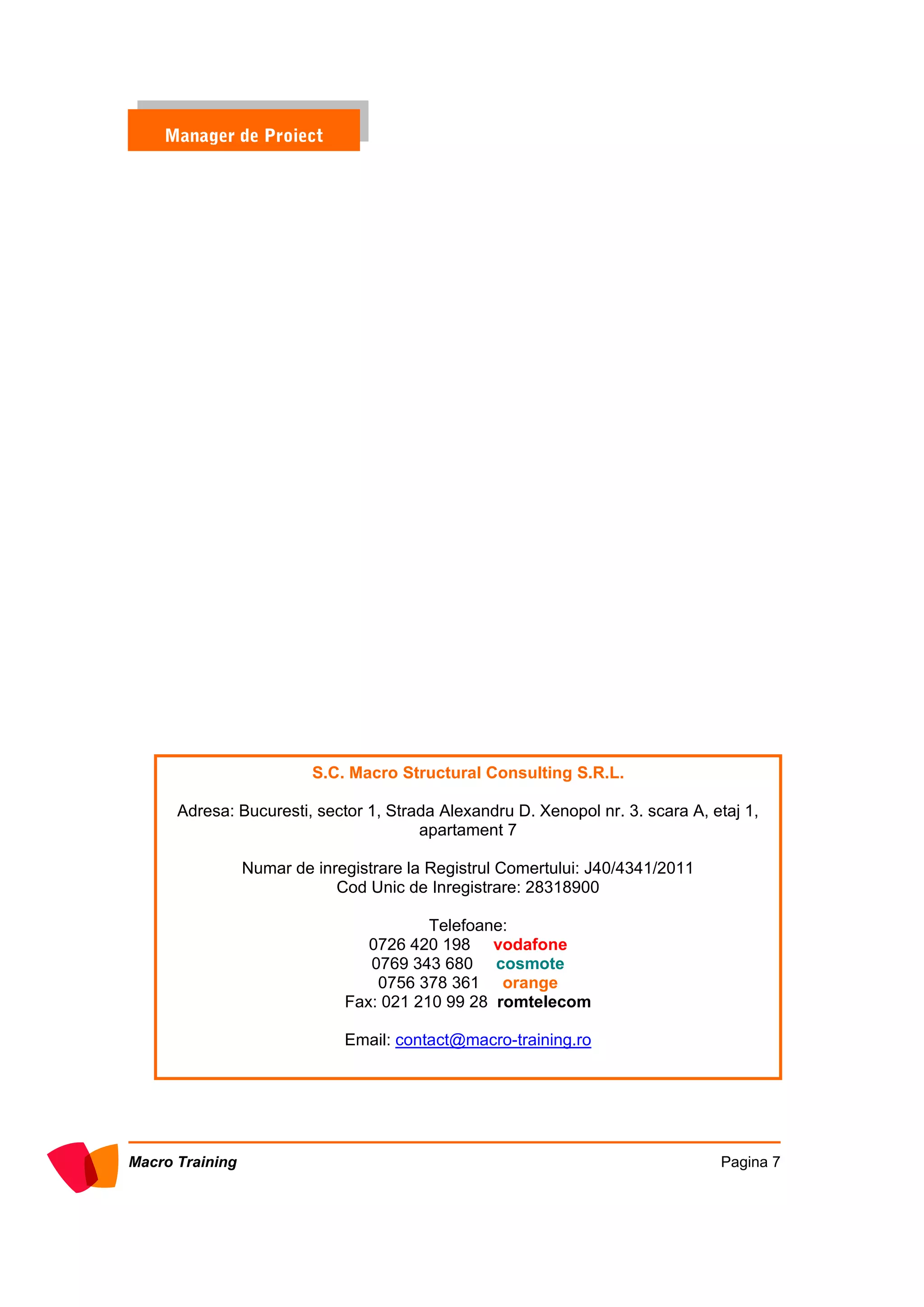 Cursuri Manager de Proiect | PDF