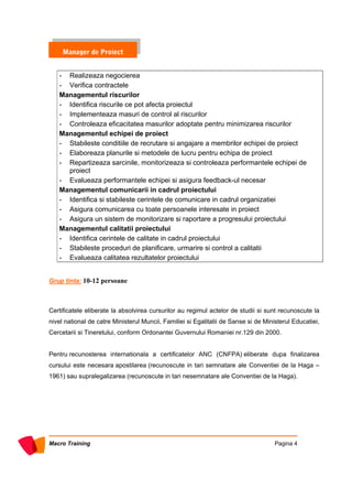 Cursuri Manager de Proiect | PDF