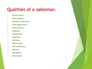 Qualities of a Sales man - Business training ppt series 2 from James ...
