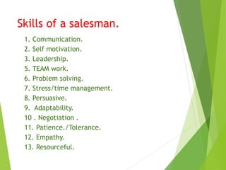 Good Salesman Qualities