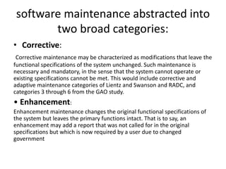 Manageral aspects of software maintance | PPTX