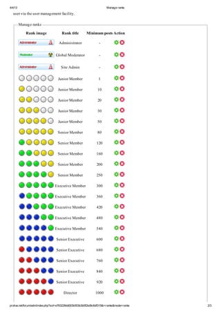 Manage ranks | PDF