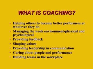 Manager As Coach | PPT
