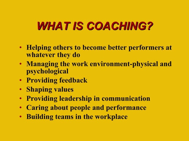 Manager As Coach | PPT