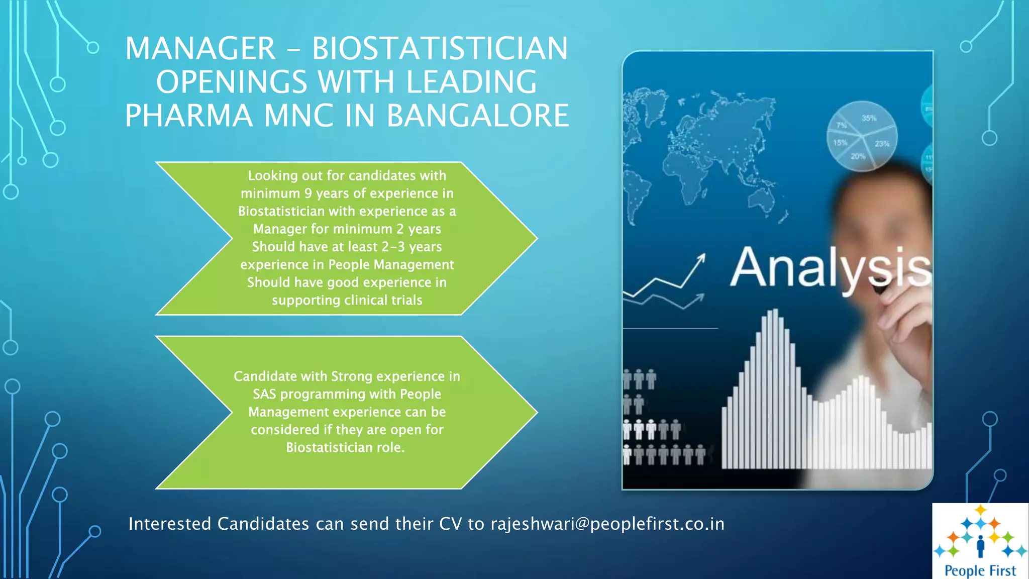 Manager – biostatistician openings with leading pharma mnc | PPT