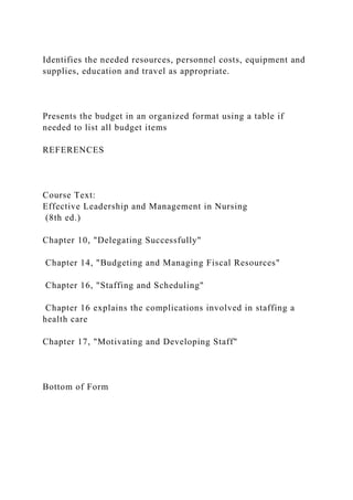 Manage Resourcesfor Practicum Change Project (Reaching p.docx