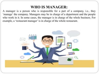 Manager (function, roles, skills, and activities) | PPTX