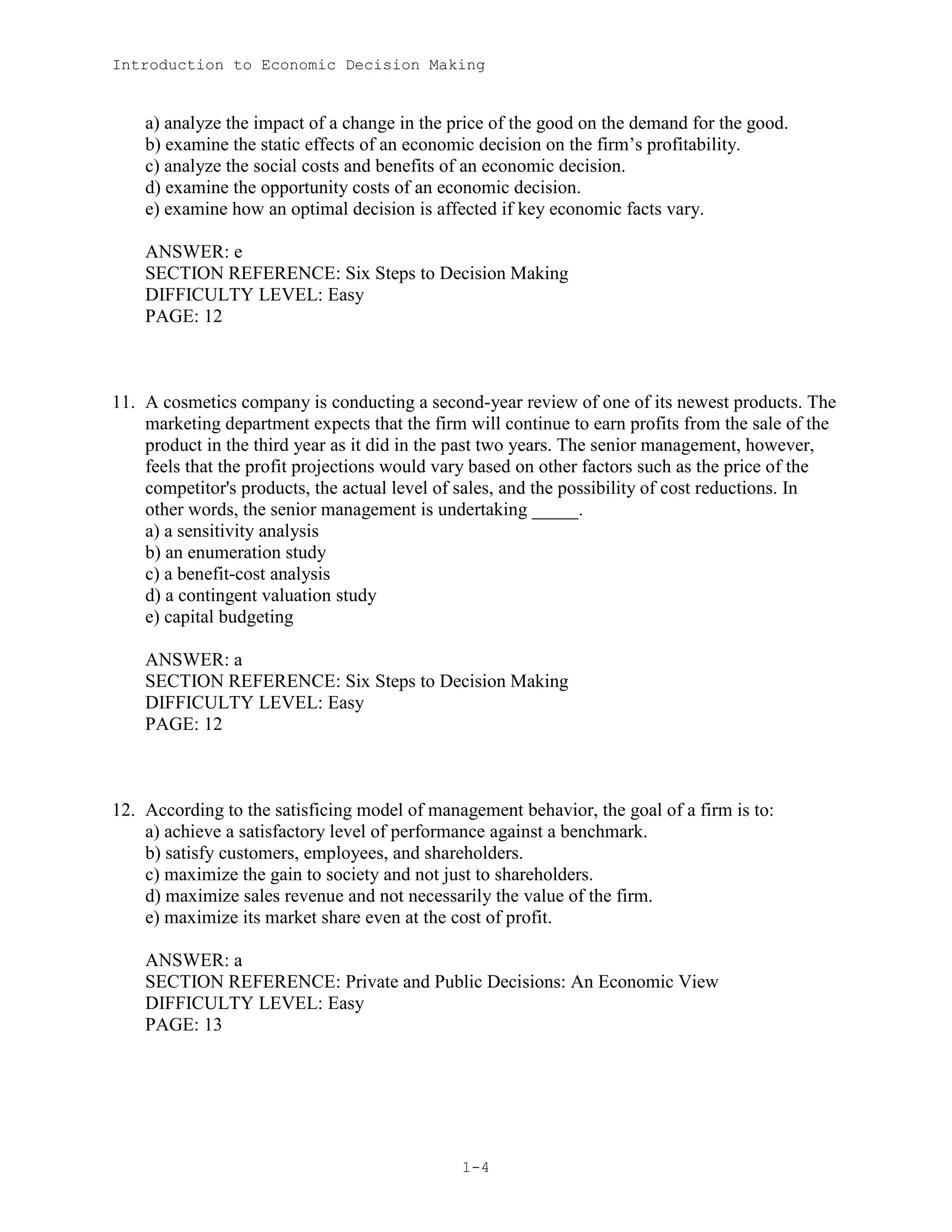 Managerial Economics 7th Edition Samuelson Test Bank | PDF