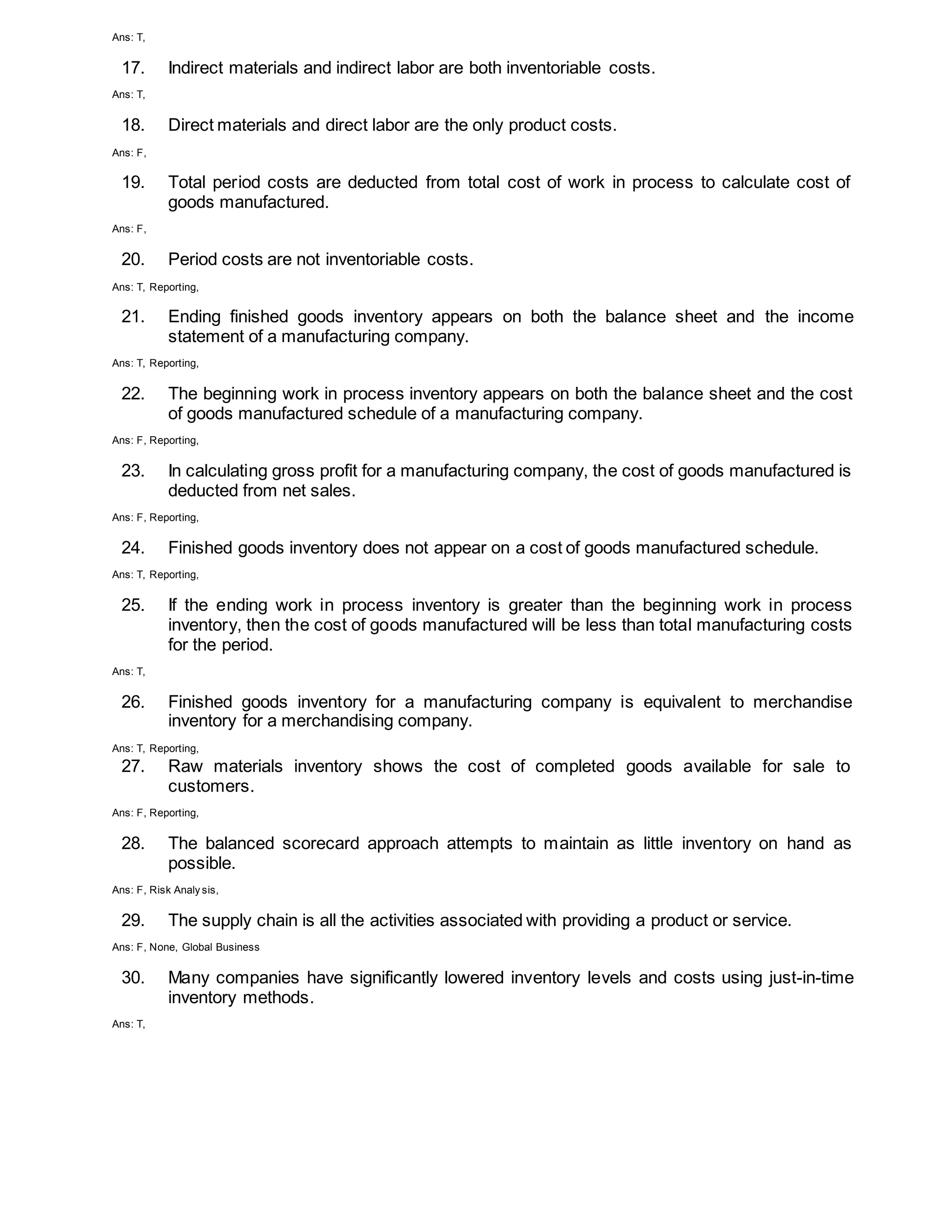 Managerial accounting-Test Bank for Students | DOCX