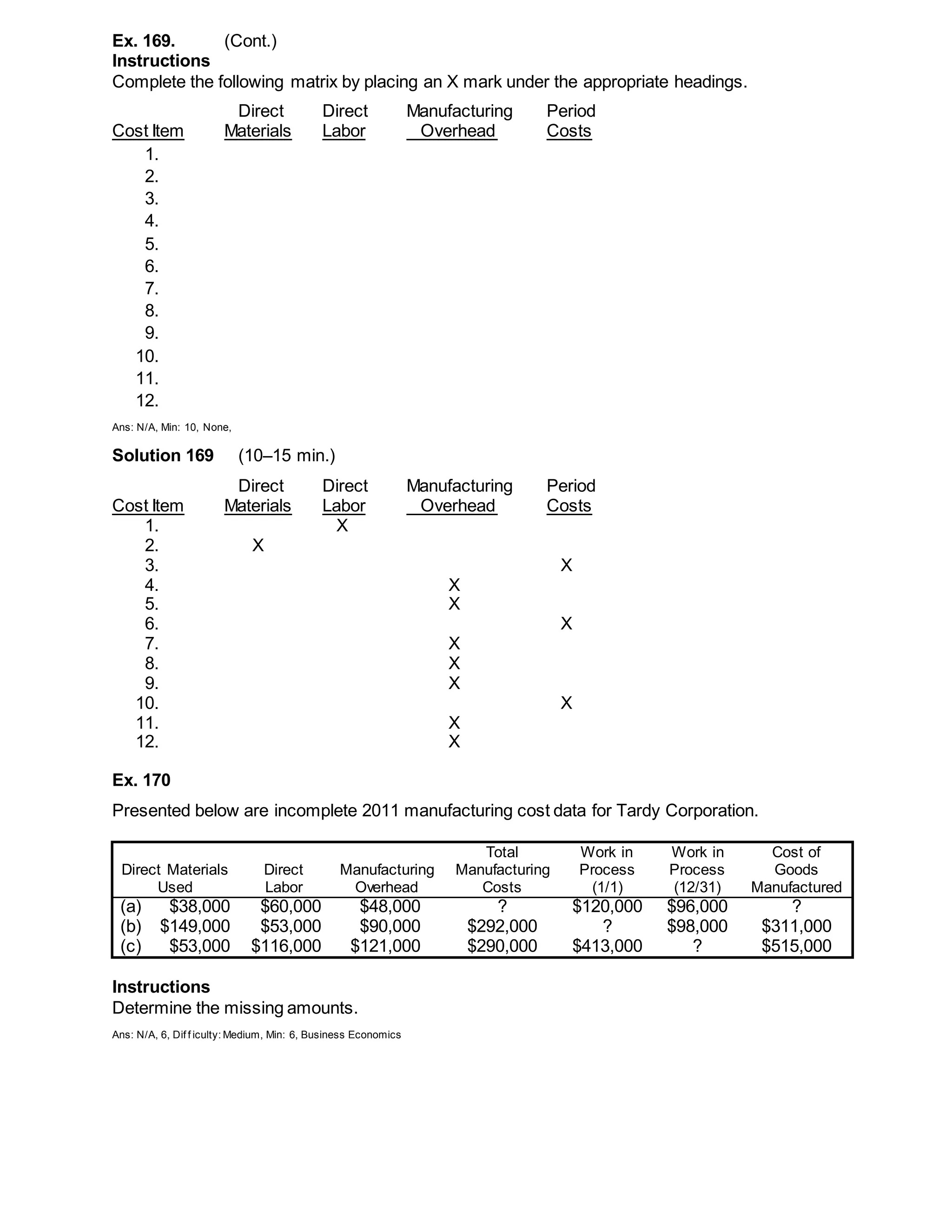Managerial accounting-Test Bank for Students | DOCX