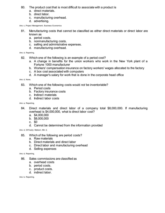 Managerial accounting-Test Bank for Students | DOCX