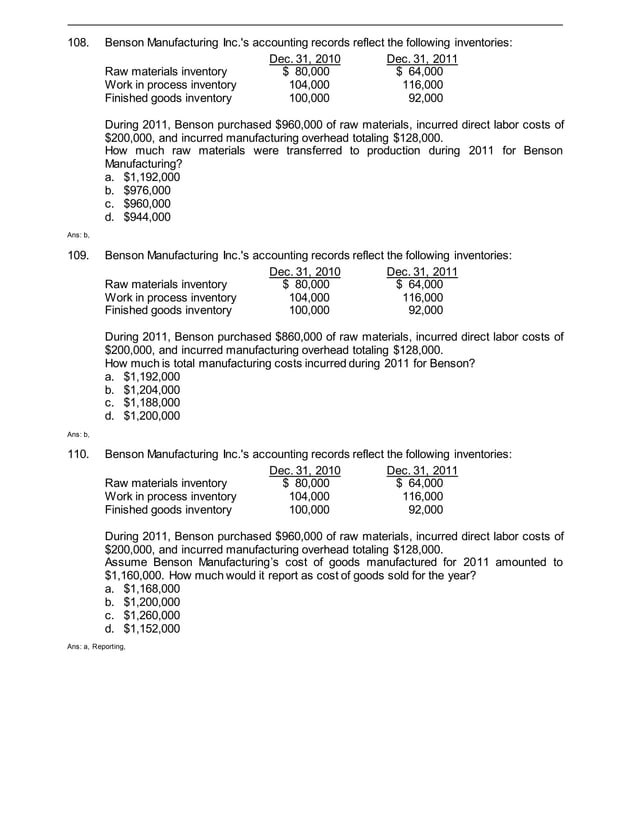Managerial accounting-Test Bank for Students | DOCX