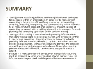 Managerial Accounting- Part 1nknknknklnk | PPTX
