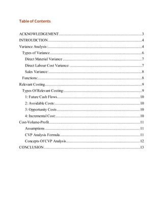 Managerial Accounting Report | DOCX