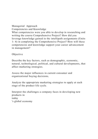 Managerial Approach Competencies and KnowledgeWhat compet.docx