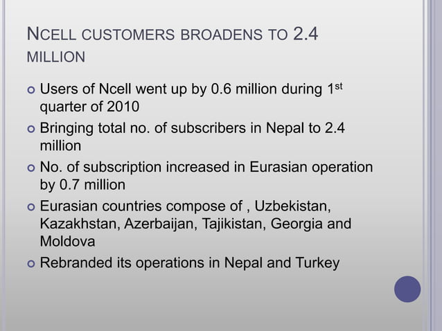 Ncell Company Profile - Presentation | PPTX