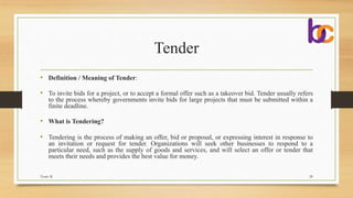 Cover Letter, Quotations, Tender & E-Tender | PPTX