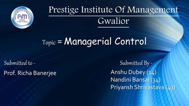 Managerial control | PPT
